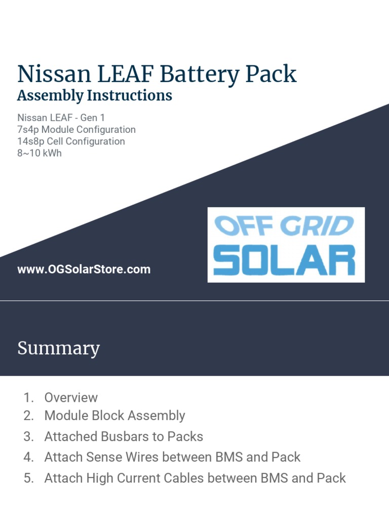 OGSolarStore - Nissan LEAF KIT 4P - Assembly Instructions | PDF ...
