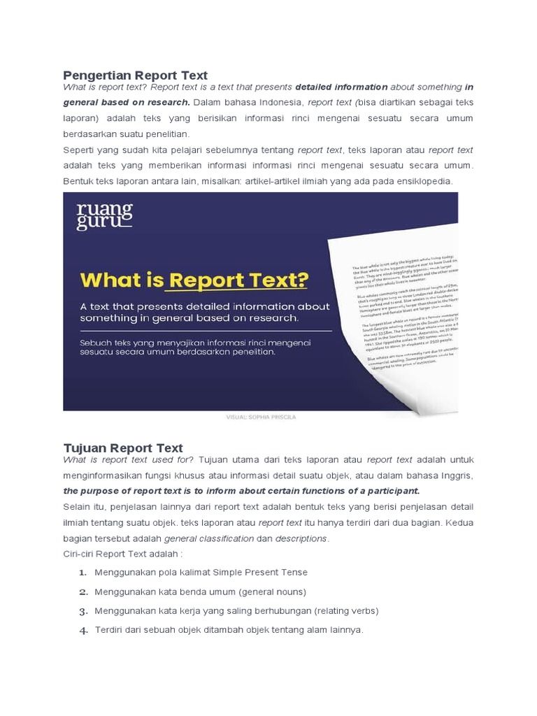 Pengertian Report Text | PDF