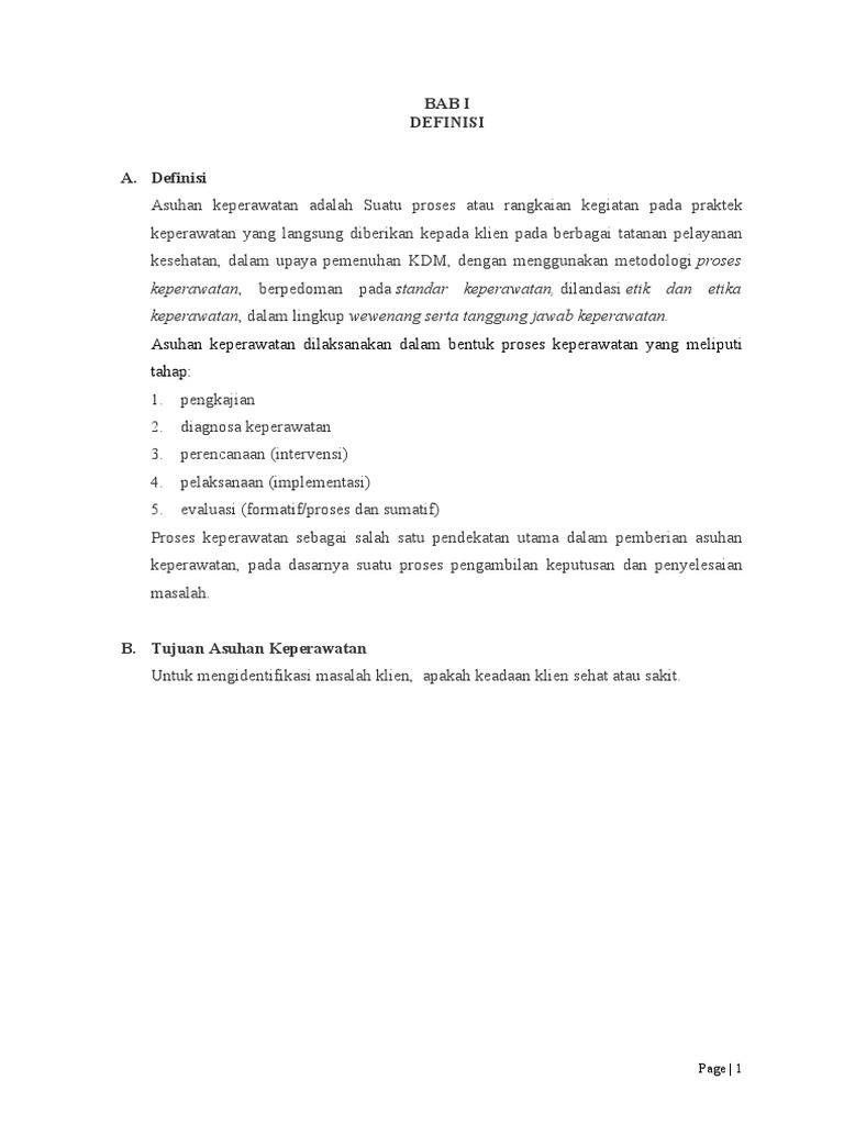 Panduan Standar Asuhan Keperawatan | PDF