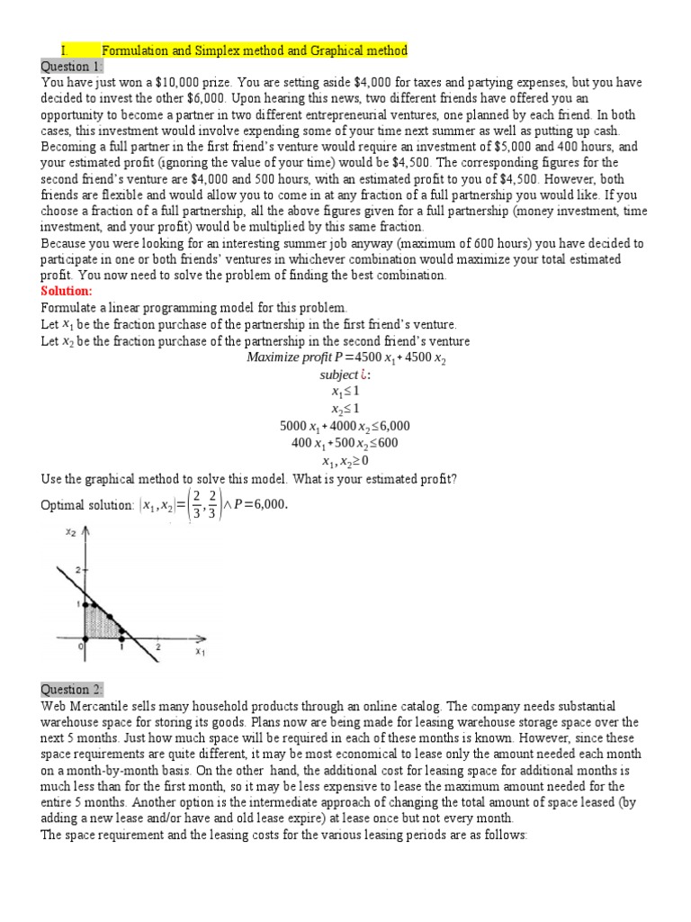 Extra Exercise Solution 3 | PDF | Mathematical Optimization | Linear Programming
