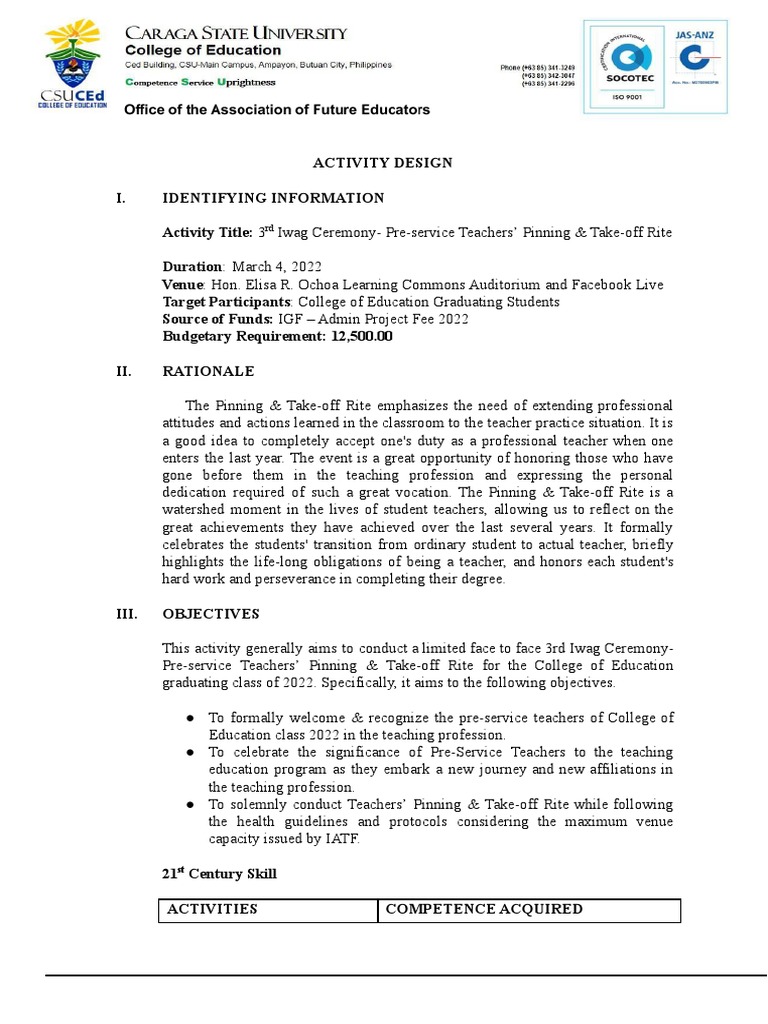 Pinning Ceremony | PDF | Teachers