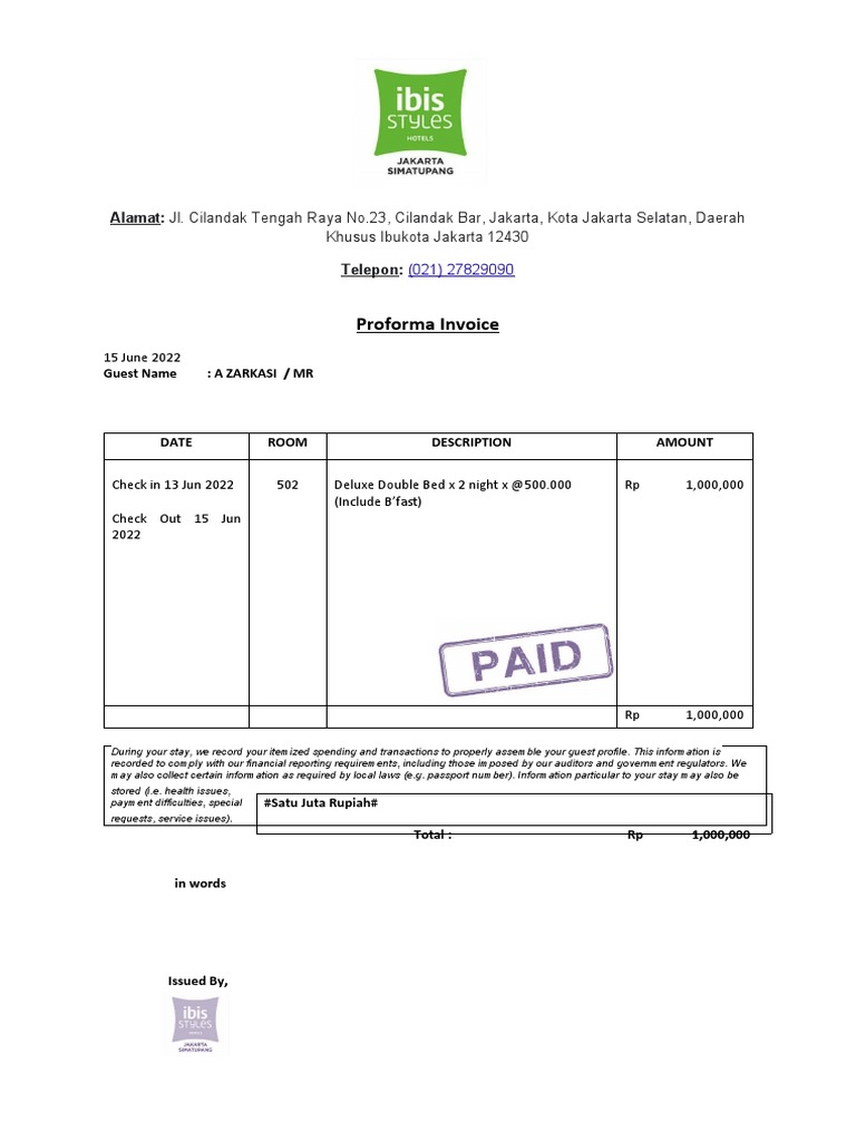 Proforma Invoice Jakarta Selatan An Zarkasi | PDF | Business Economics ...