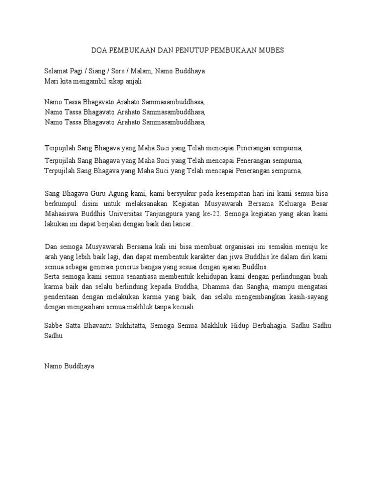 CTH Teks Doa Mubes | PDF | Agama & Spiritualitas