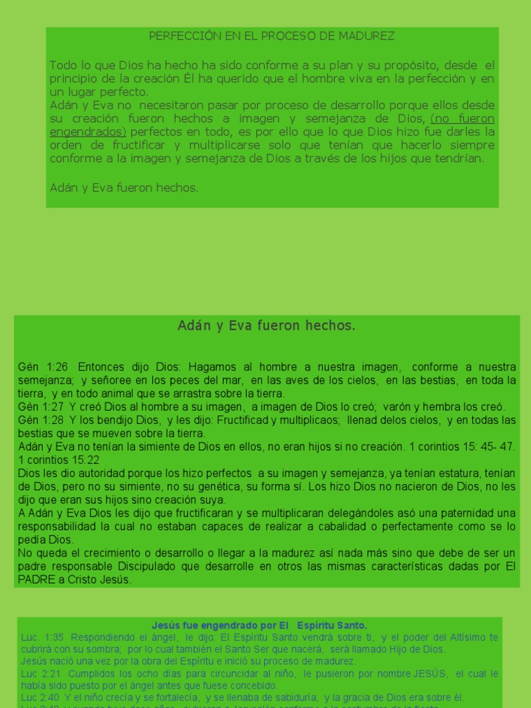 Perfección en El Proceso de Madurez | PDF | Adán y Eva | Creencia ...