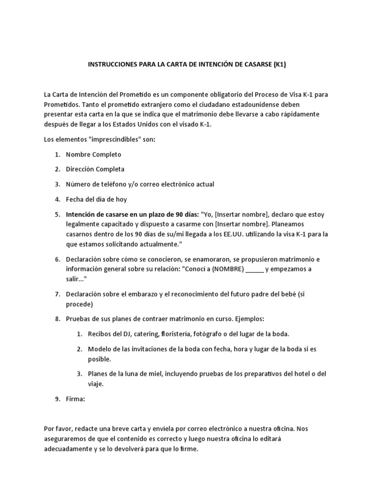 Carta de Intencion de Casarce | PDF