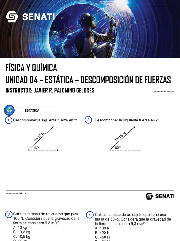 Ejercicios Unidad 04 - Estática - Descomposición de Fuerzas | PDF | Fuerza | Fricción