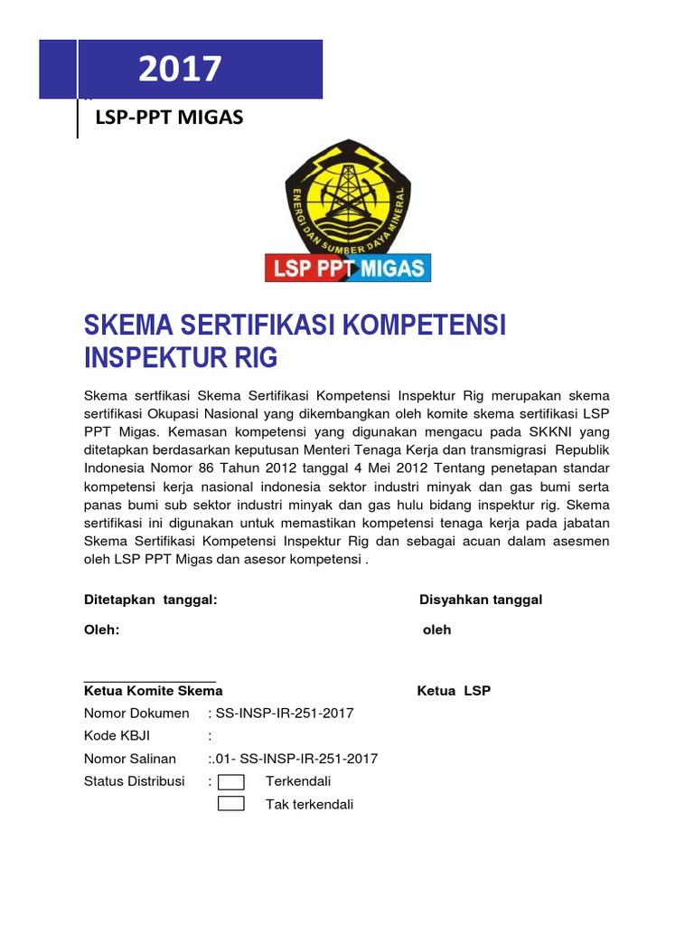 Sertifikasi Kompetensi Inspektur Rig | PDF