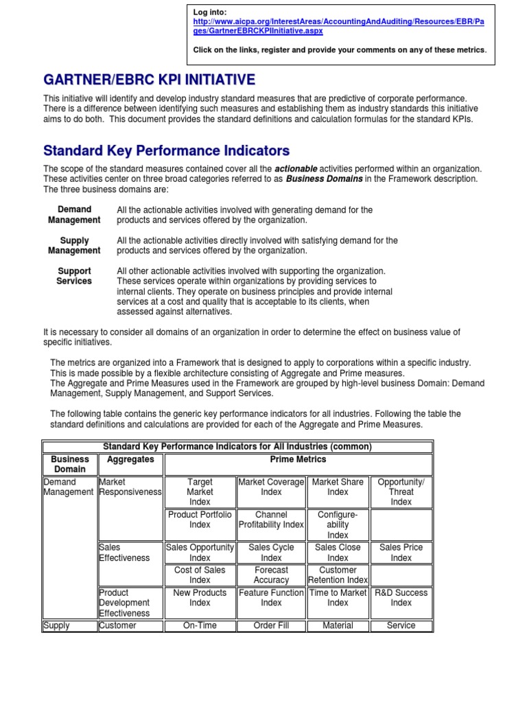Gartner KPIs | PDF | Service Level Agreement | Performance Indicator