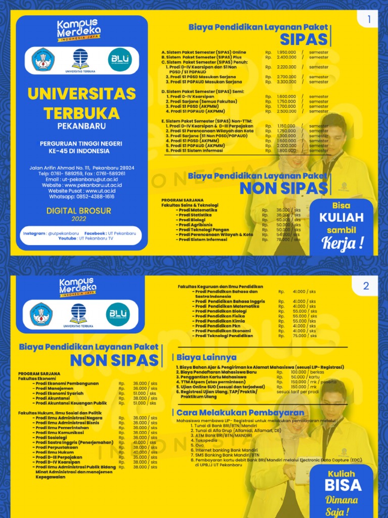 Digital Brosur Ut Pekanbaru 2022 | PDF