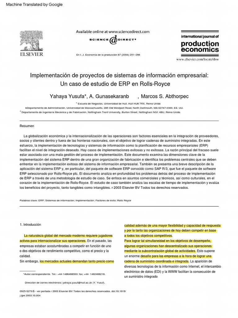 Rolls Royce Case Study - Enterprise Information Systems Project Implementation | PDF ...