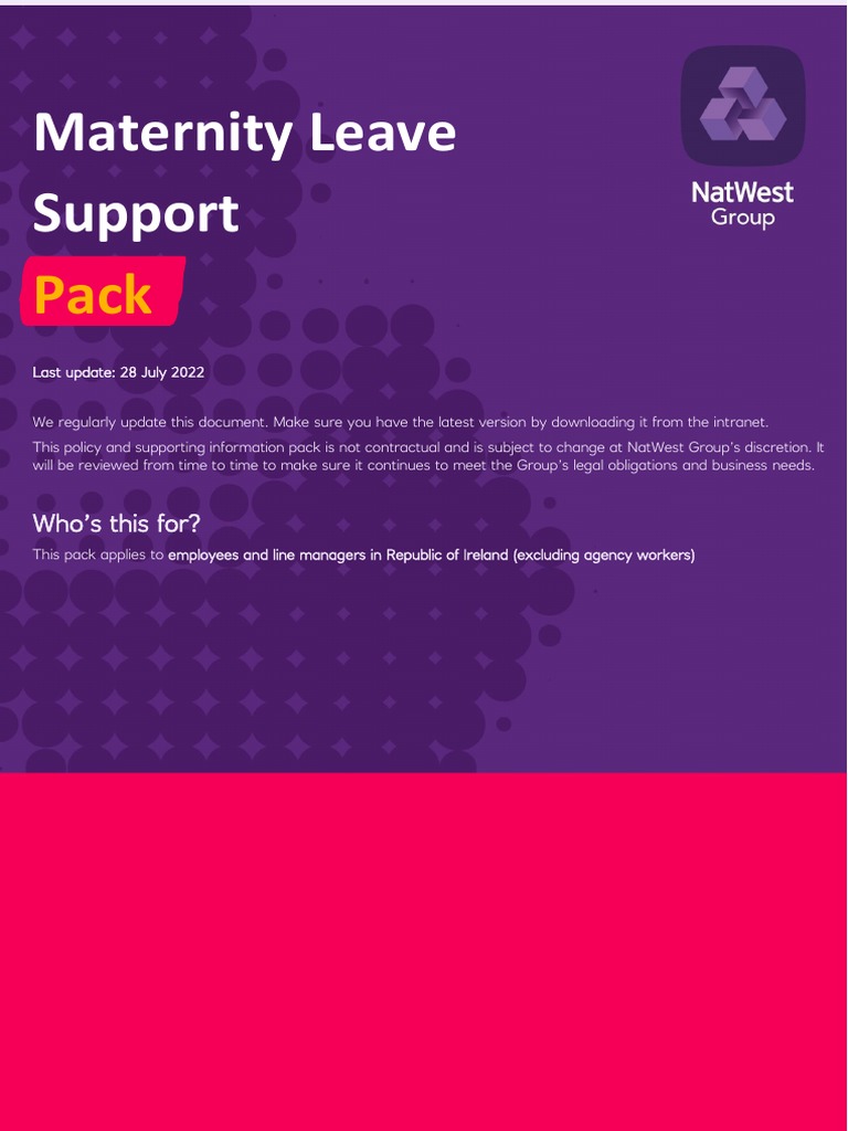 Maternity Leave Support Pack Irl | PDF | Parental Leave | Pension