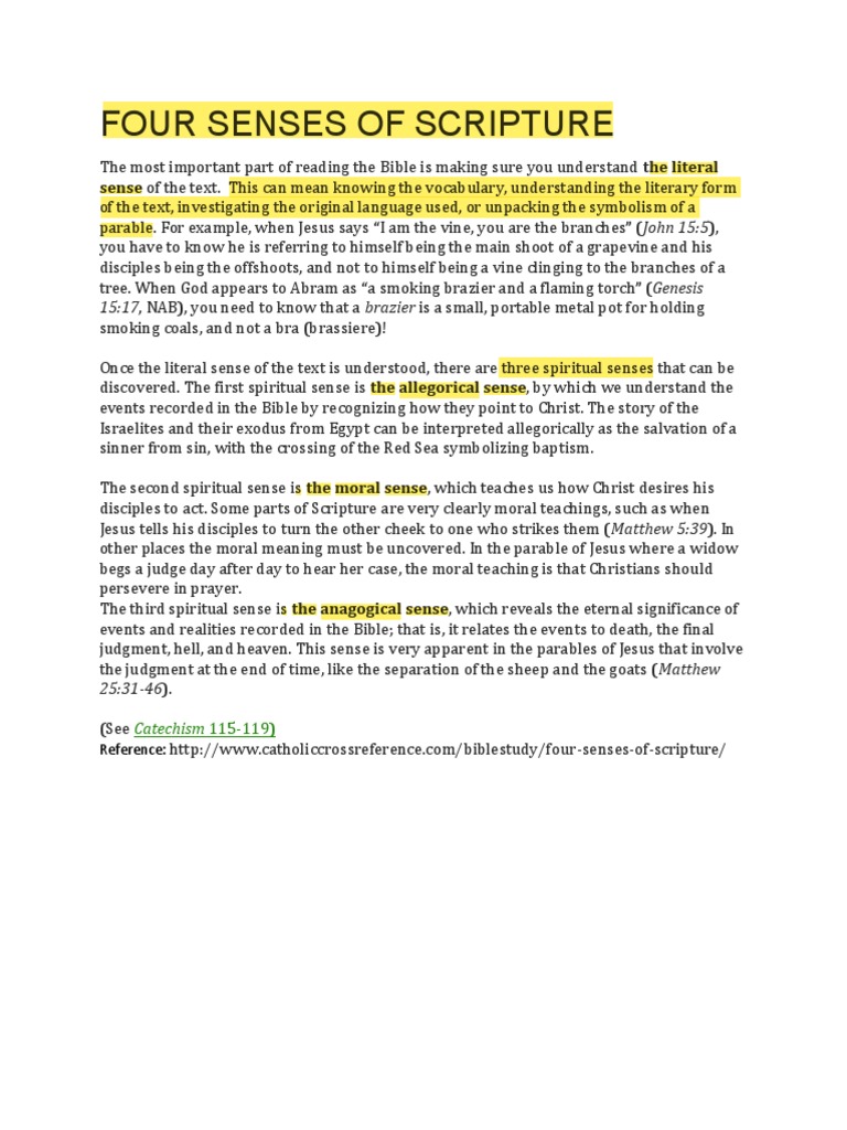 Four Senses of Scripture | PDF