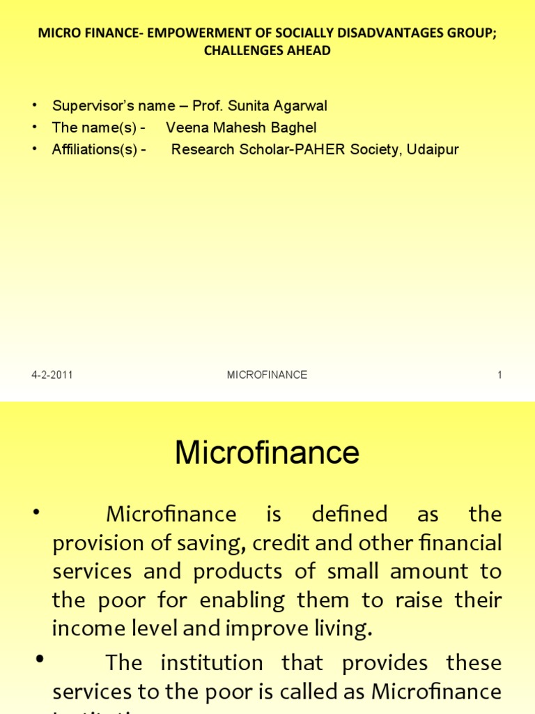 Micro Finance | PDF | Microfinance | Banks