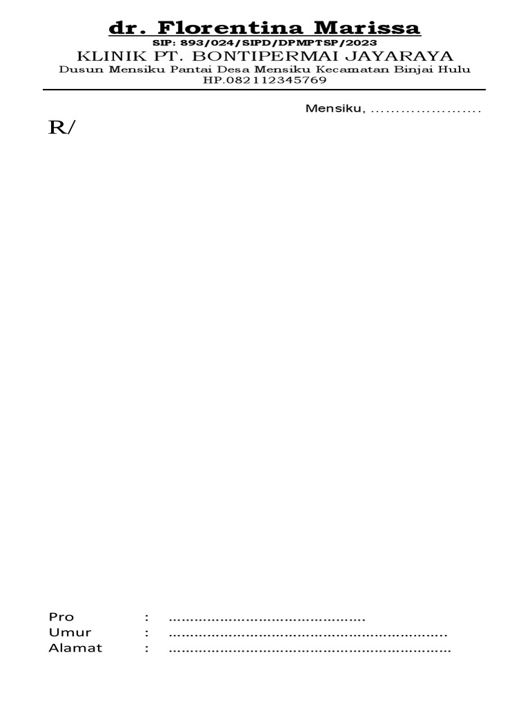 Lembar Resep Dokter | PDF