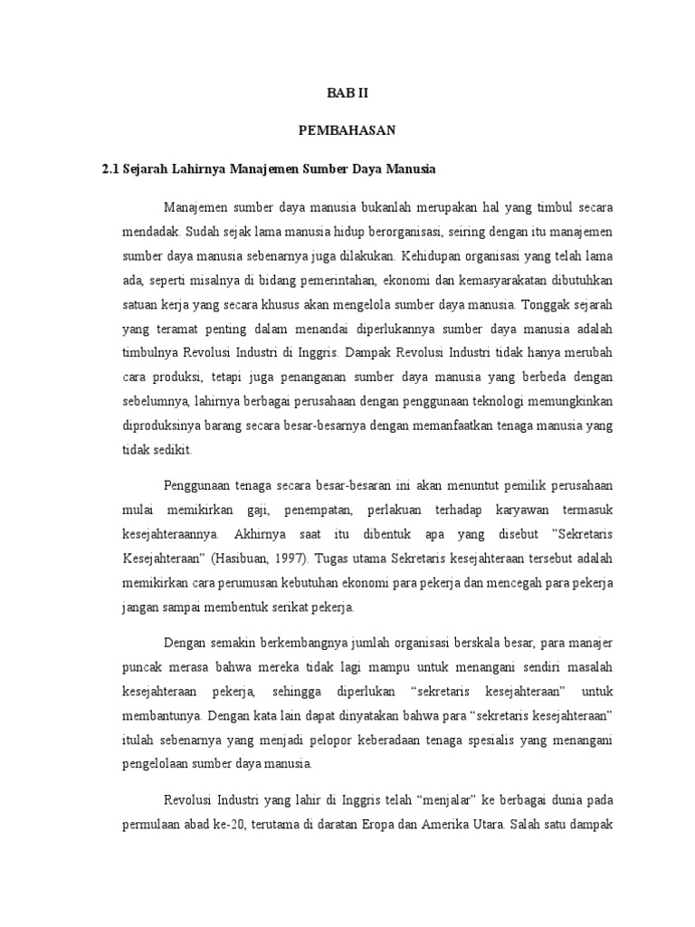 Sejarah dan Fungsi MSDM | PDF | Sains & Matematika