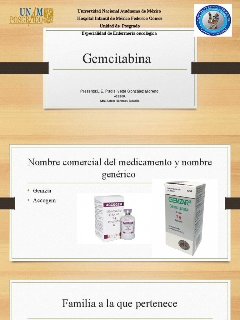 Gemcitabina | PDF | Cáncer | Medicamentos con receta