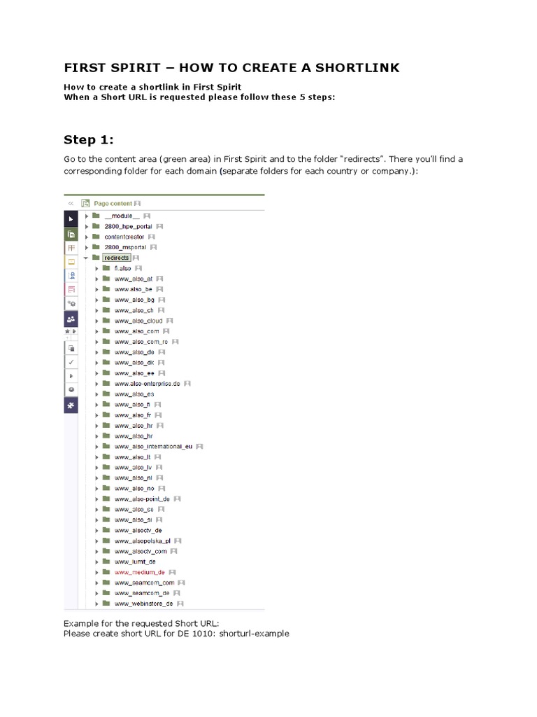FIRST_SPIRIT_How_to_create_a_Shortlink | PDF