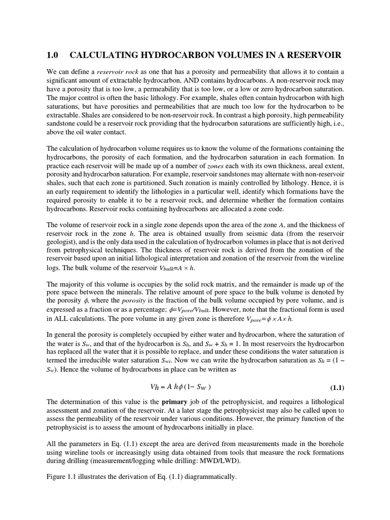 Volumetrics and Fluid Pressure Regimes | PDF | Petroleum Reservoir ...