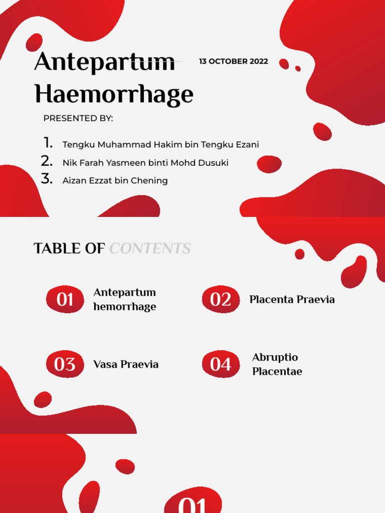 Tutorial 3 APH, PP, VP, Abruptio | PDF | Childbirth | Diseases And Disorders
