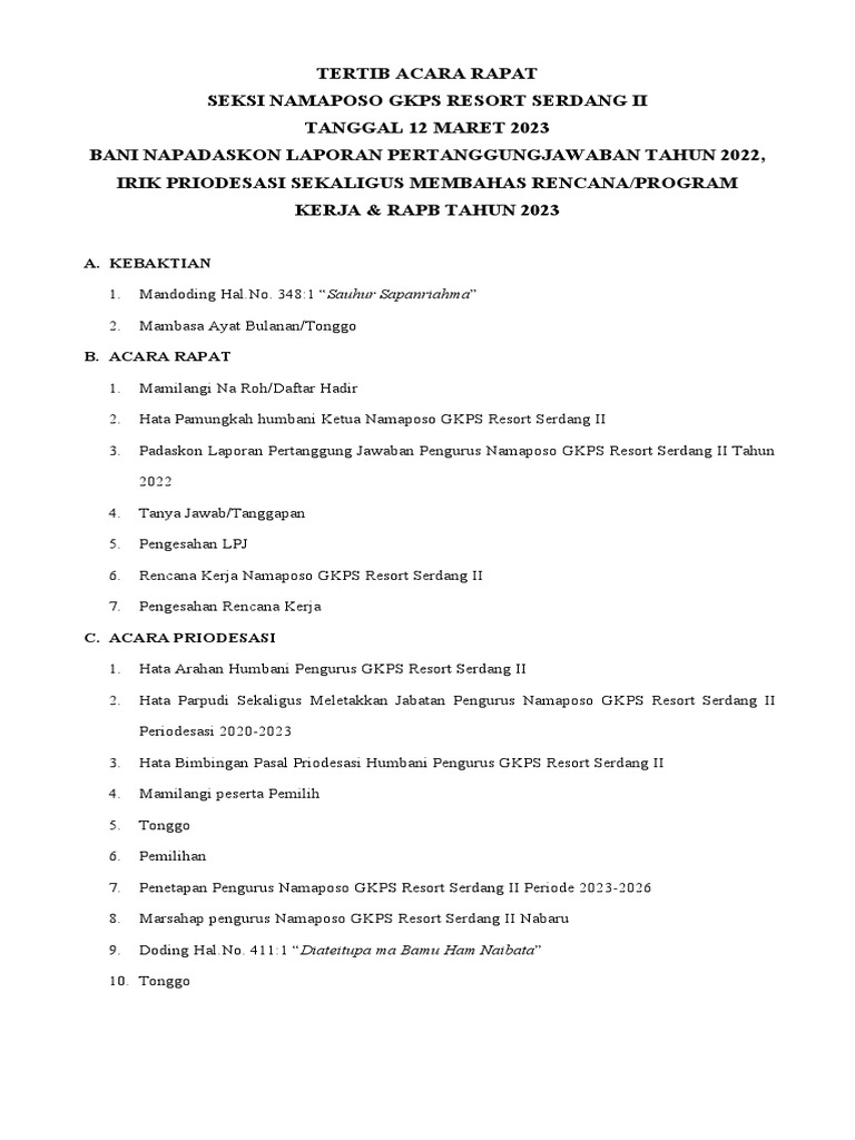 Tertib Acara LPJ | PDF