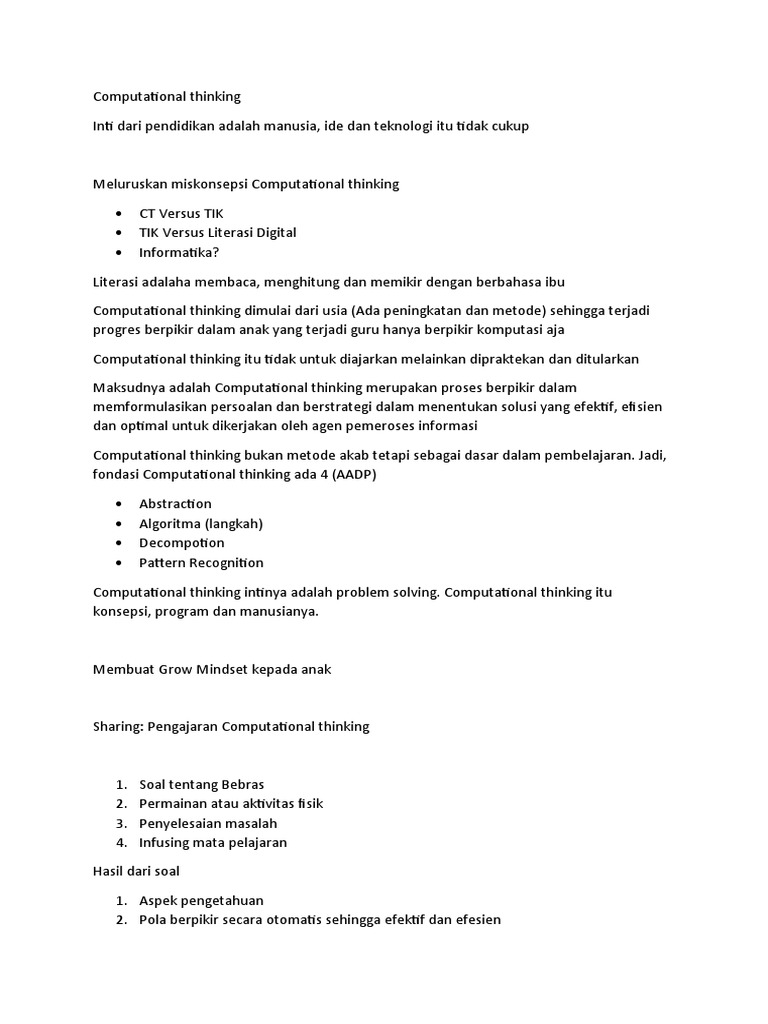 Computational Thinking | PDF | Karier & Perkembangan