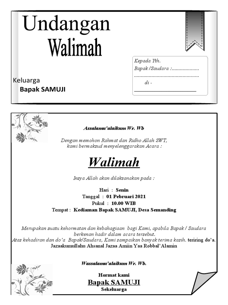 Undangan Walimah | PDF