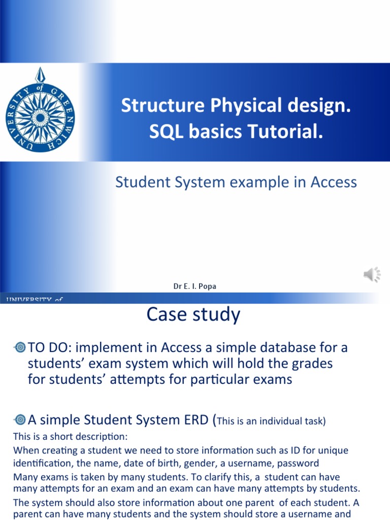 Student Exam Database Design in Access | PDF | Computer Data | Data ...