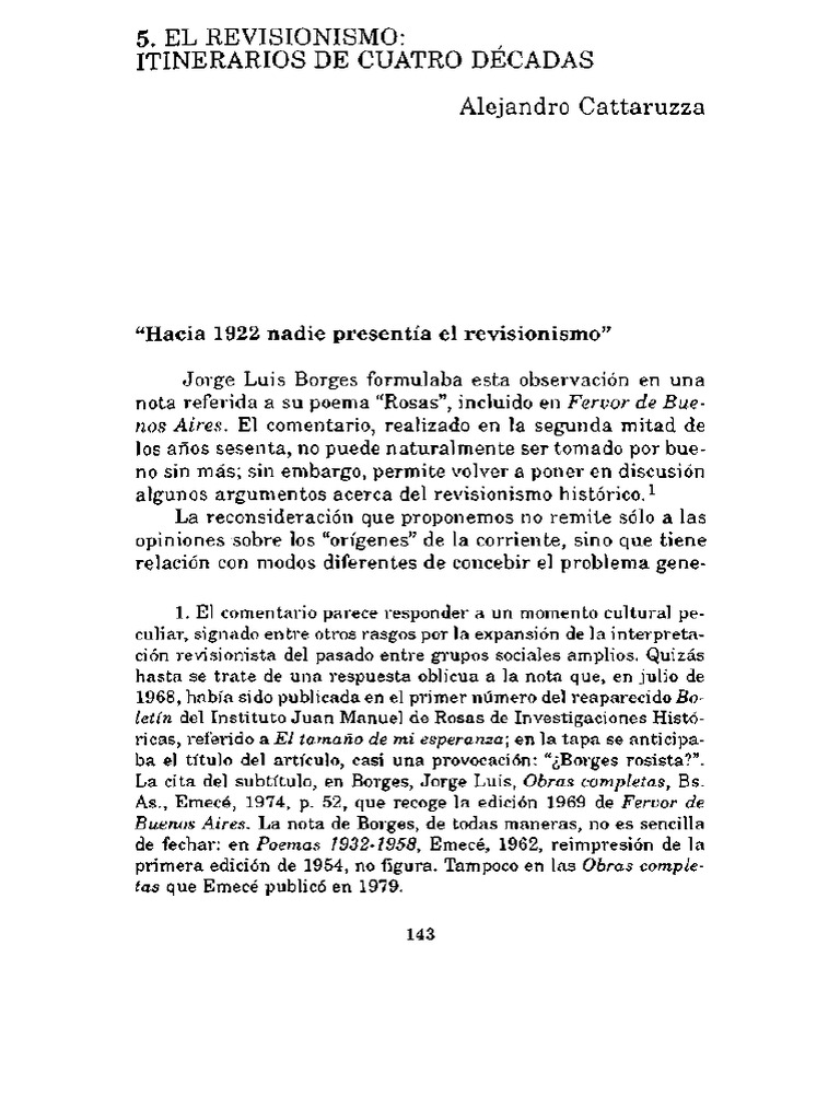 19-Cattaruzza-El Revisionismo Historia de Cuatro Decadas | PDF | Buenos ...