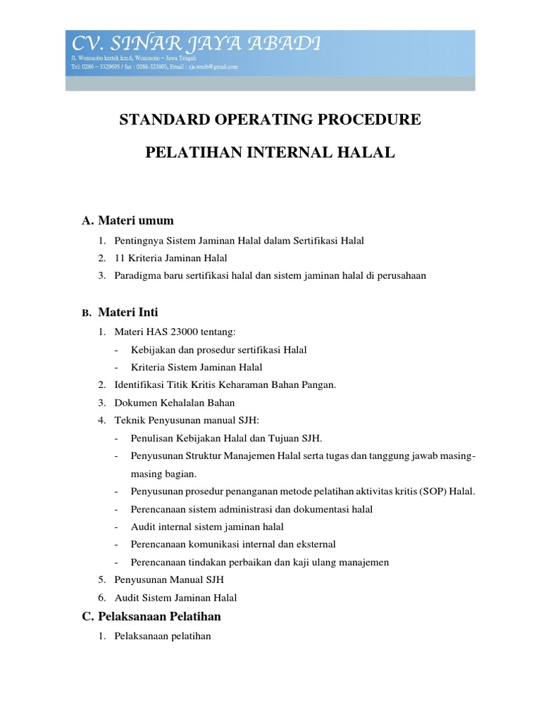 Contoh Halal New | PDF