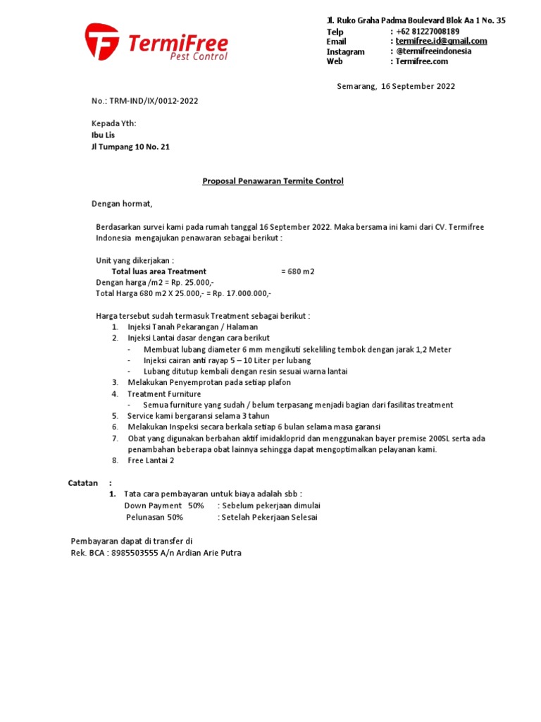 Penawaran Ibu Lis | PDF