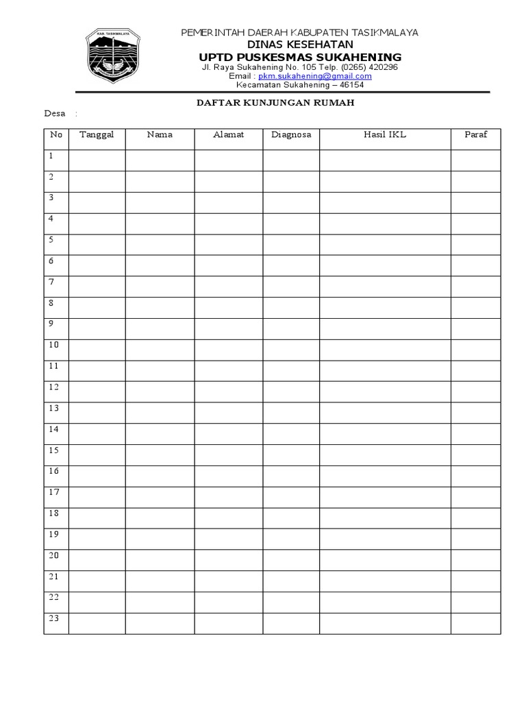 Daftar Kunjungan Rumah | PDF