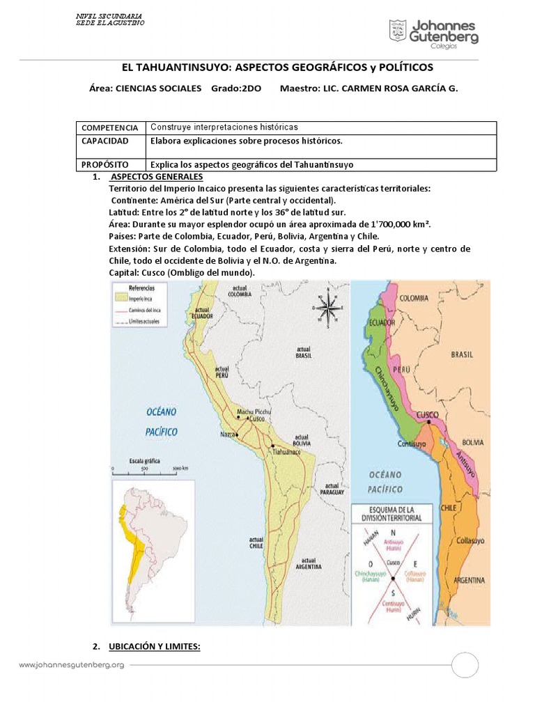 2° Aspectos Geográficos Del Tawantinsuyo | Descargar gratis PDF ...