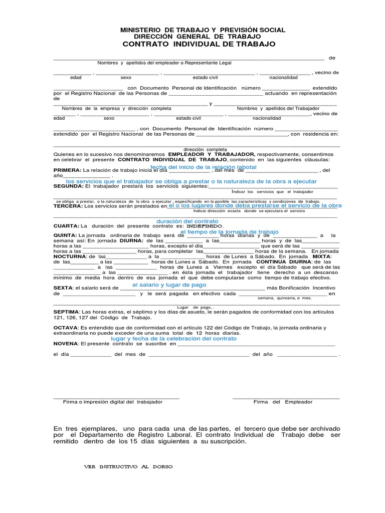 Modelo Contrato de Trabajo | PDF | Salario | Tiempo de trabajo