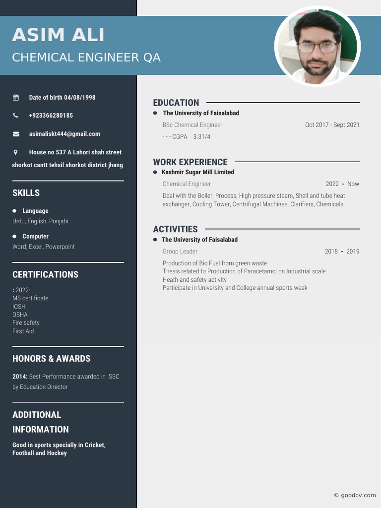 Asim Ali: Chemical Engineer Qa | PDF