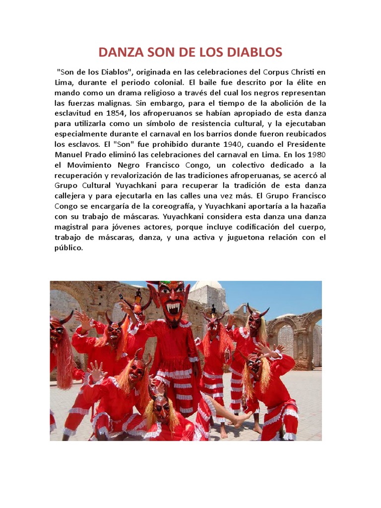 Danza Son de Los Diablos | PDF | Bailes