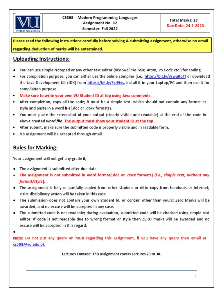 Fall 2022 - CS508 - 2 | PDF