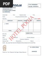 Hotel Bill Format in Word | PDF