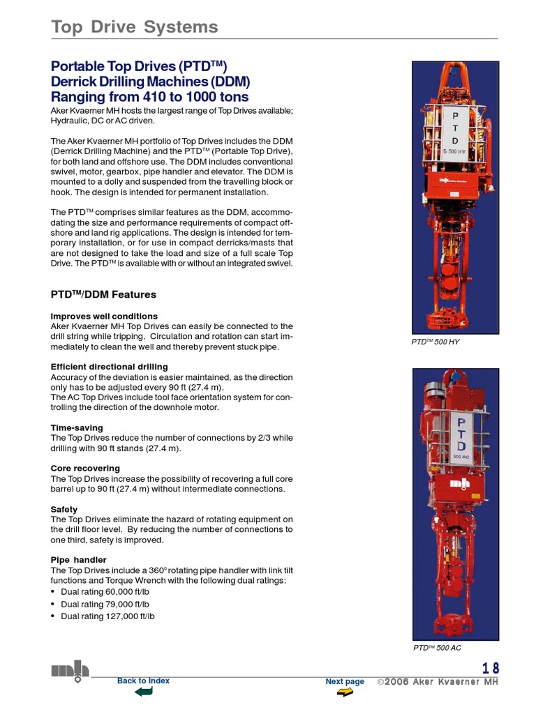 Top Drive Systems 1 | Download Free PDF | Horsepower | Electric Motor