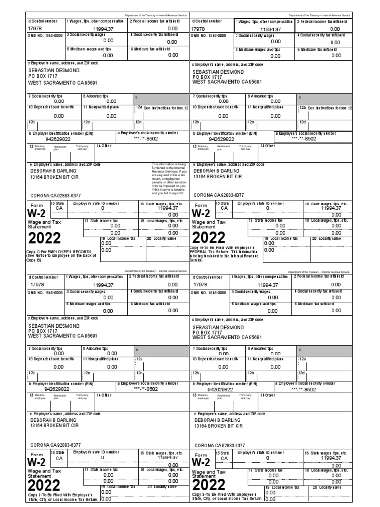 Sebastian Desmond PO BOX 1717 West Sacramento Ca 95691 Sebastian ...