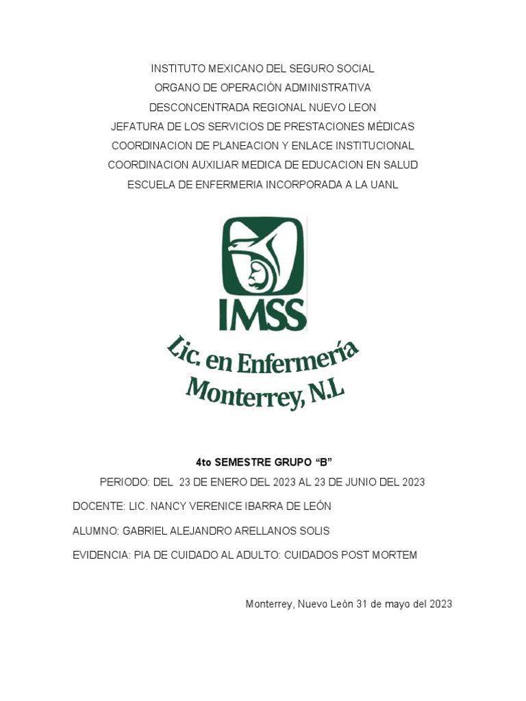 Cuidados Post Mortem Pdf Cadáver