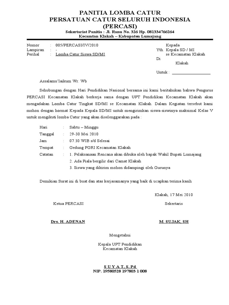 Undangan Lomba Catur | PDF