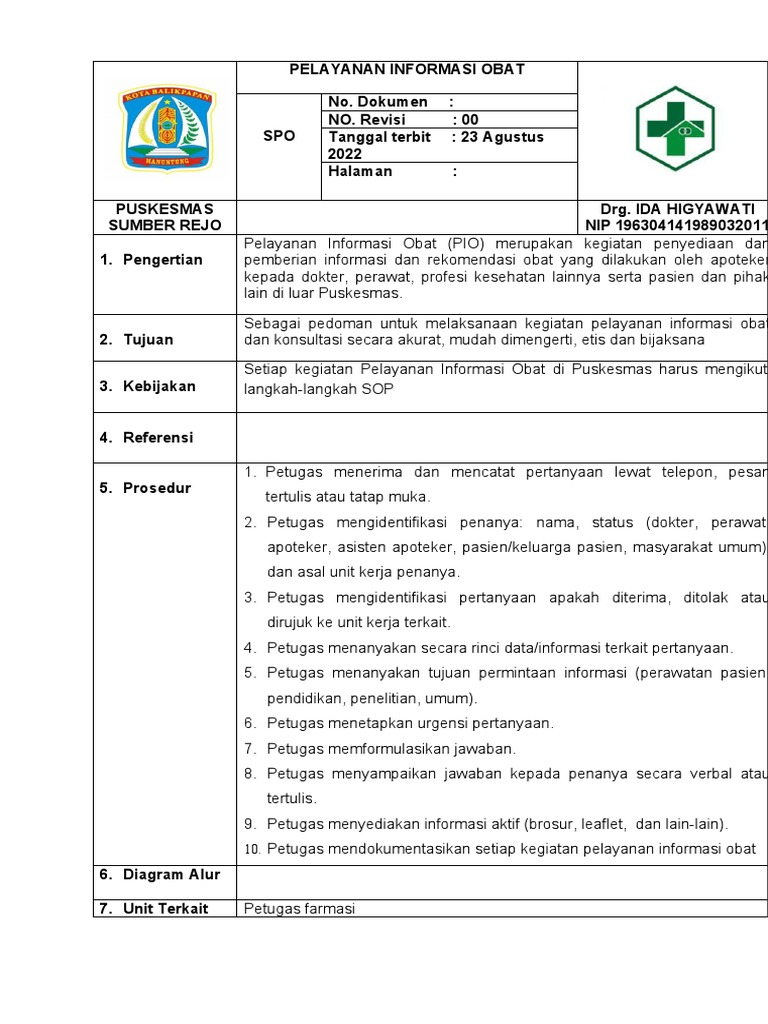 Sop Pio Dan Formulir | PDF | Pengembangan Diri