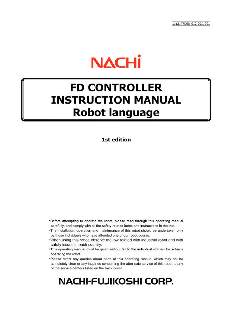 FD Controller Instruction Manual Robot Language - Manualzz | PDF