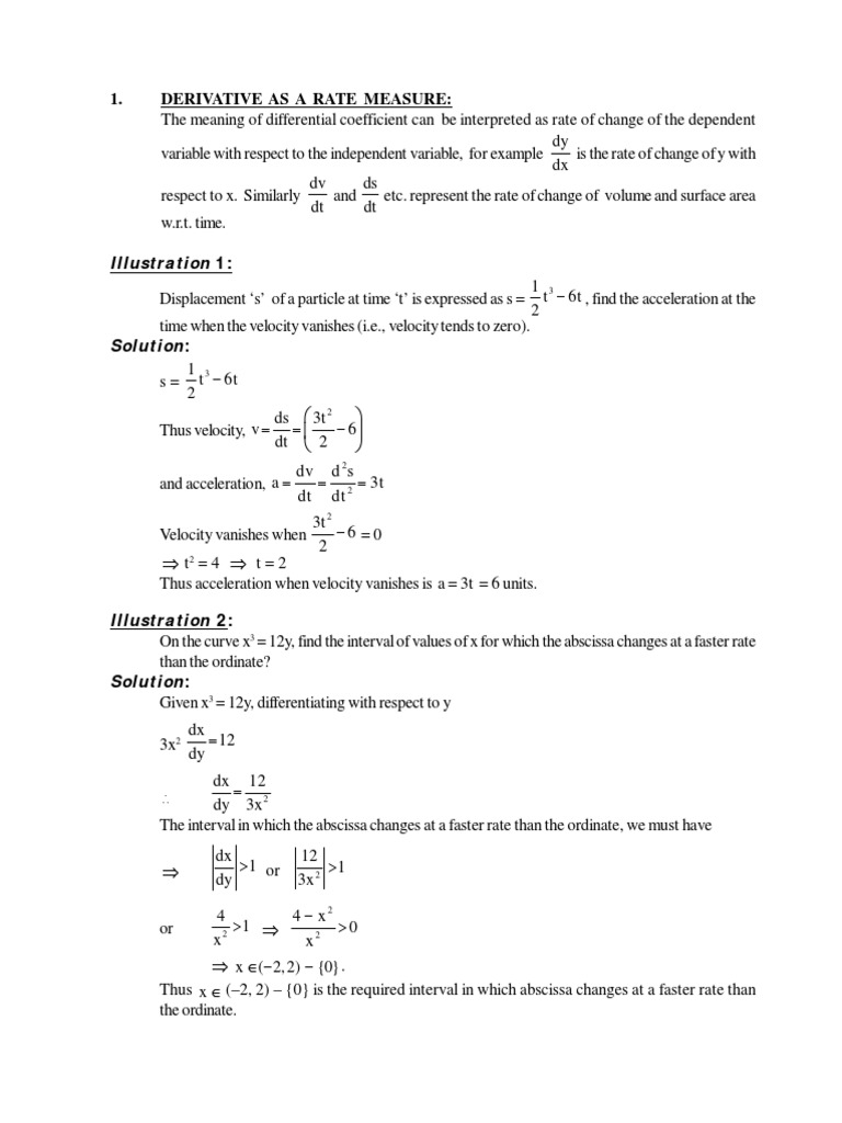 18-Application of Derivative-01 Theory | Download Free PDF | Maxima And Minima | Mathematics