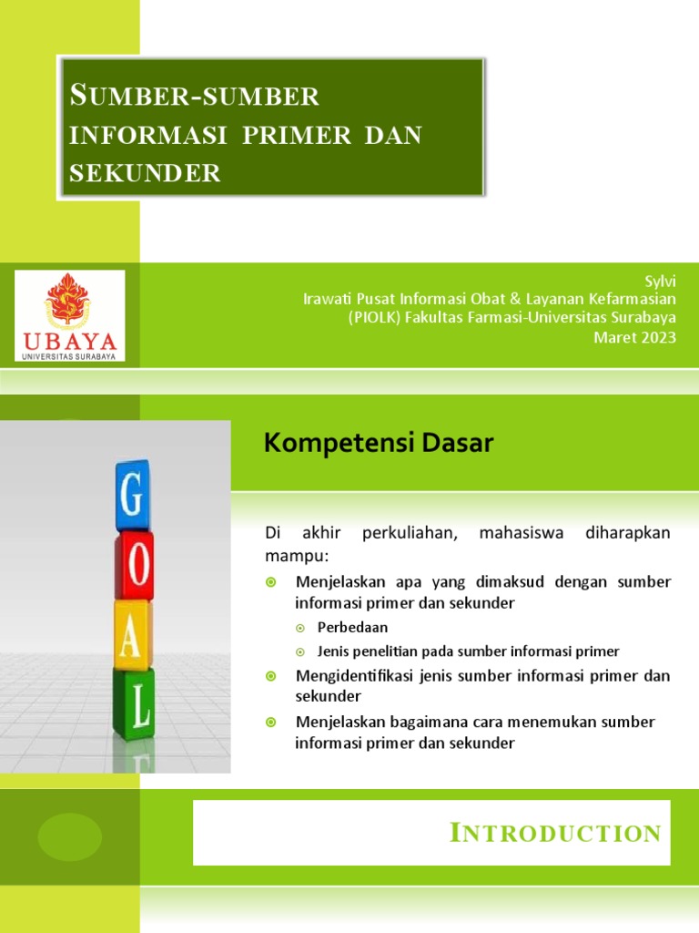 Sumber-Sumber Informasi Primer Dan Sekunder - v2 | PDF | Pengembangan ...
