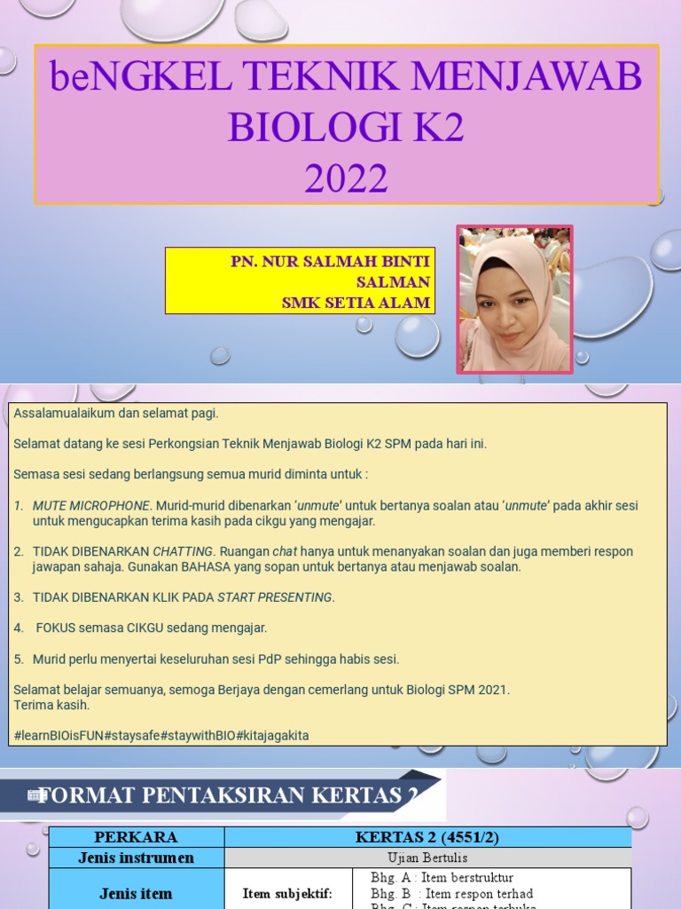 2022 Bio p2 Answering Technique Part 1 | PDF