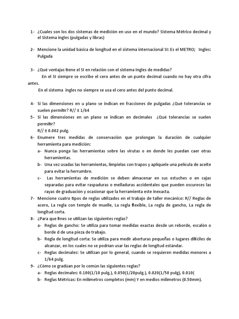 Sistemas de Medición: Métrico e Inglés | PDF | Pulgada | Herramientas