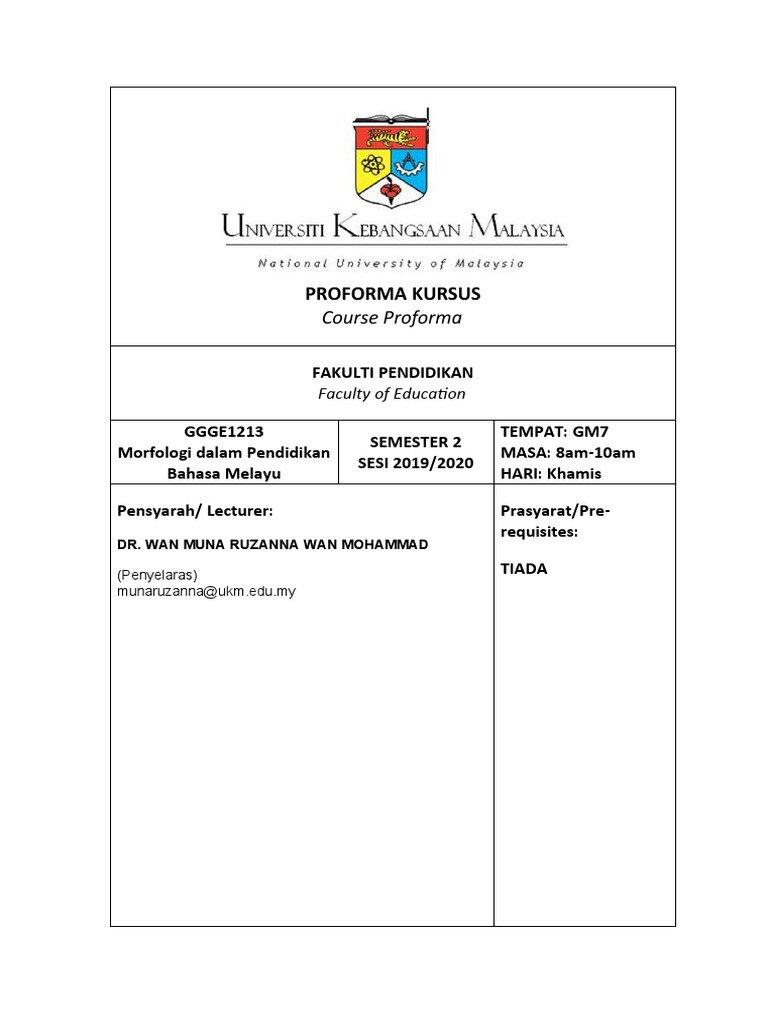 20 Proforma Morfologi DR Muna PKP | PDF