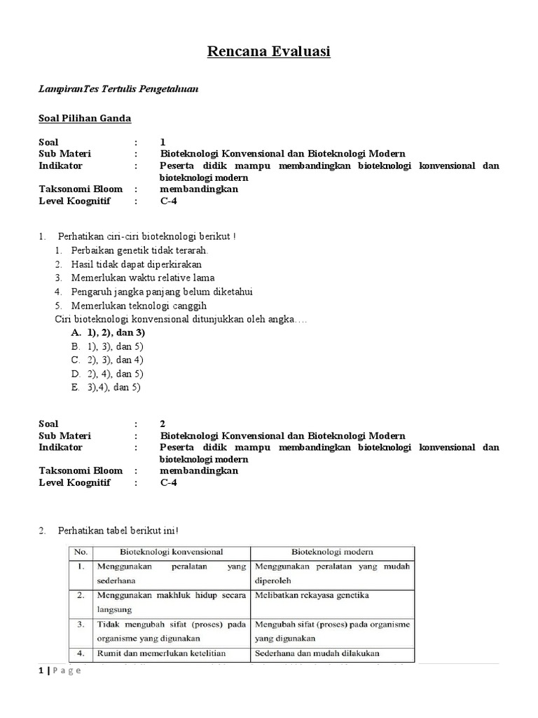 Pembuatan Rencana Evaluasi | PDF