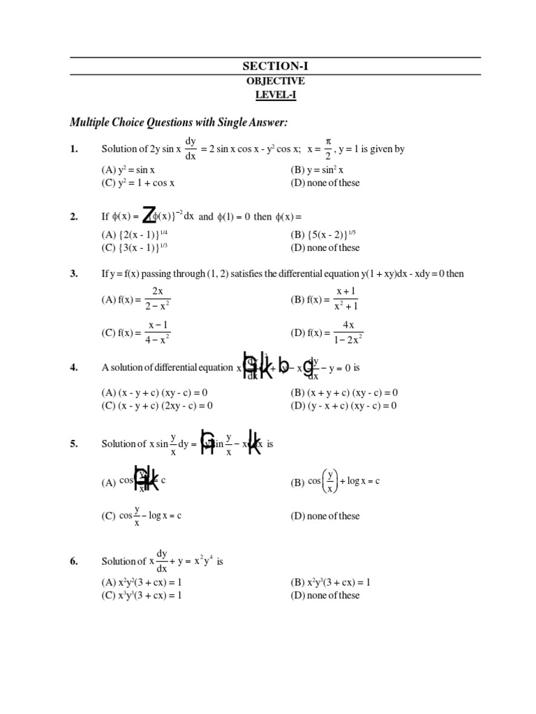 Differential Equations and Solutions | PDF | Equations | Tangent
